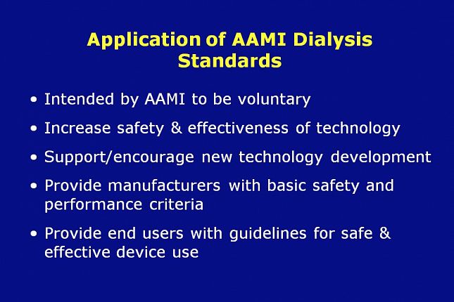 Role and Evolution of AAMI/ANSI Standards for Dialysis Fluids | RPC ...