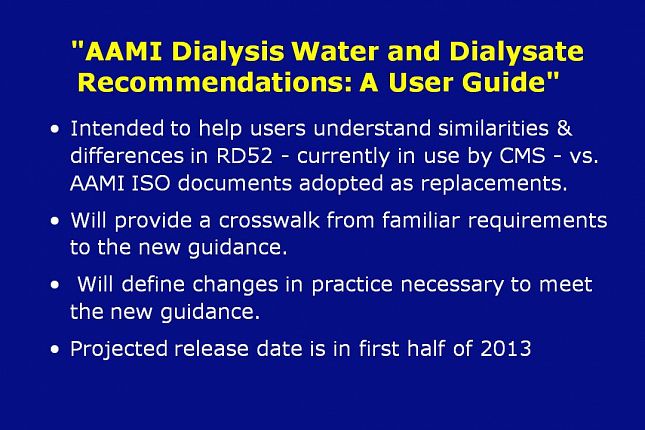 Role and Evolution of AAMI/ANSI Standards for Dialysis Fluids | RPC ...
